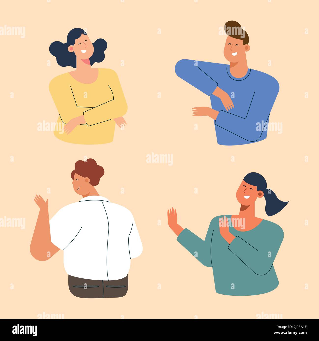 four young persons characters group Stock Vector Image & Art - Alamy