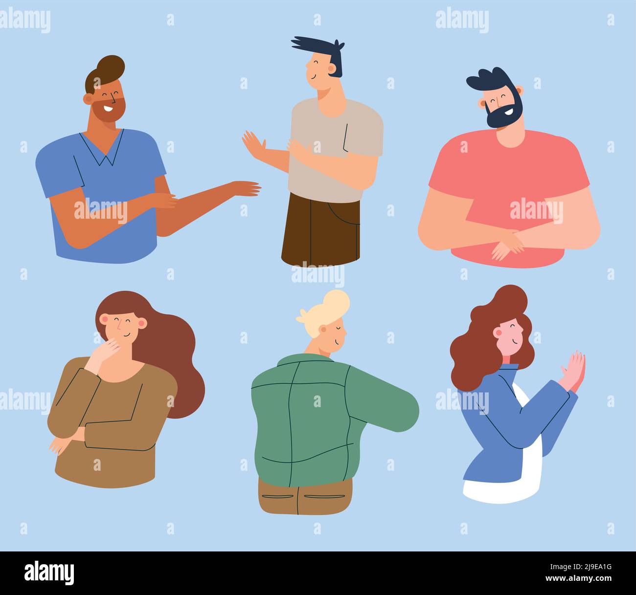 six young persons characters group Stock Vector Image & Art - Alamy