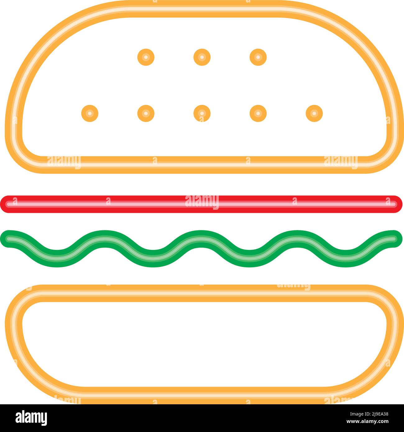 hamburger neon light style icon Stock Vector Image & Art - Alamy