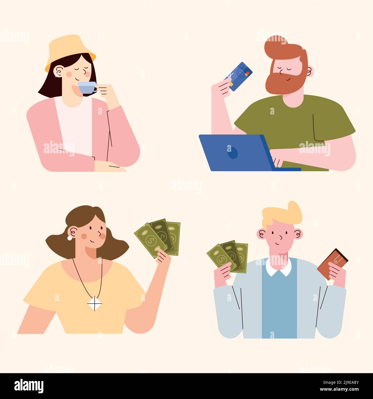 Persons money set icons hi-res stock photography and images - Alamy