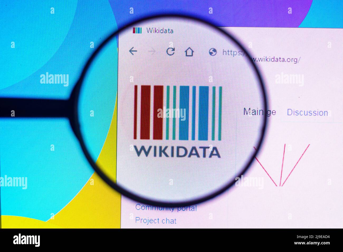 In this photo illustration, the homepage of the Wikidata website seen ...