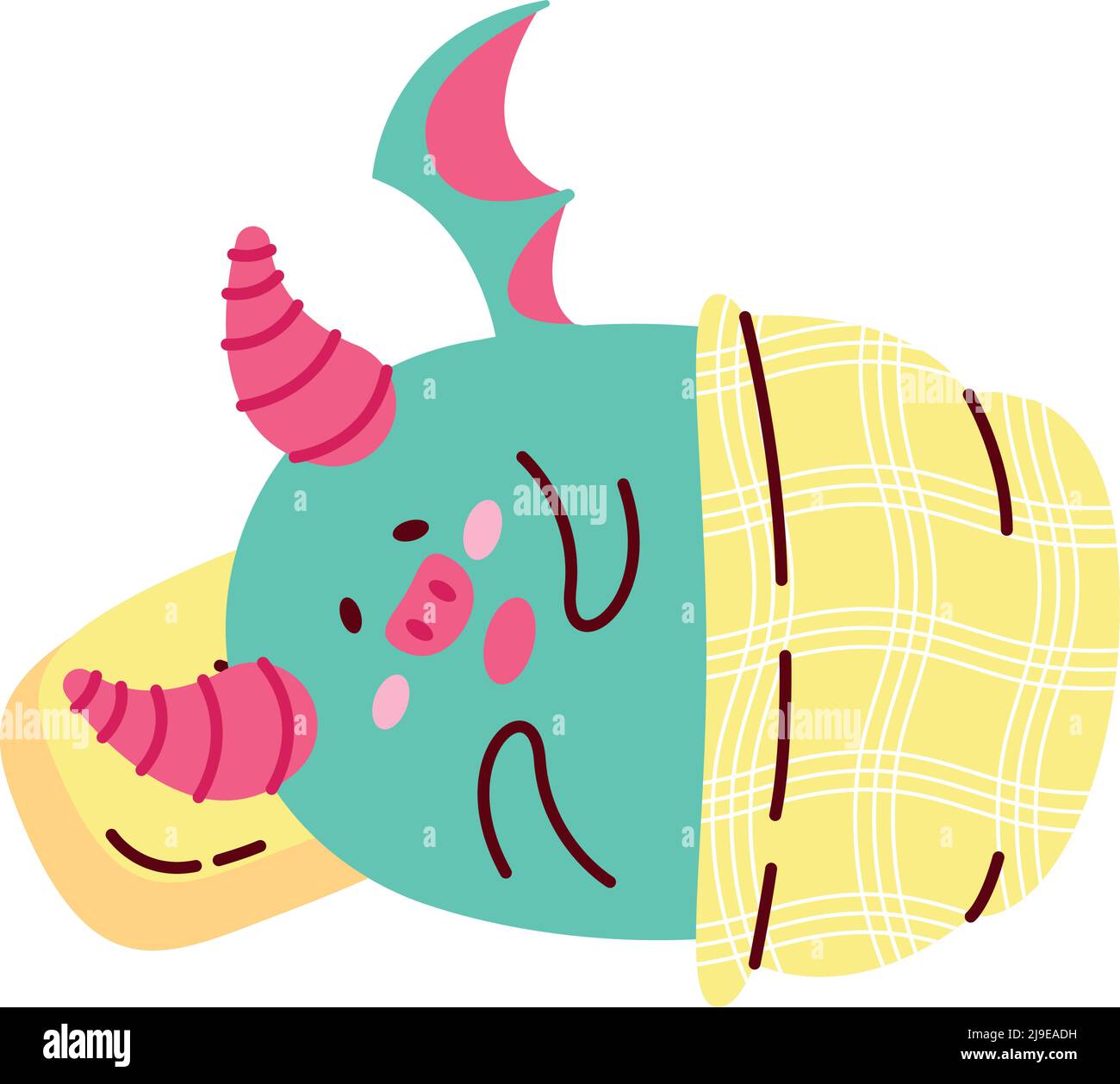 demon sleeping kawaii style character Stock Vector Image & Art - Alamy