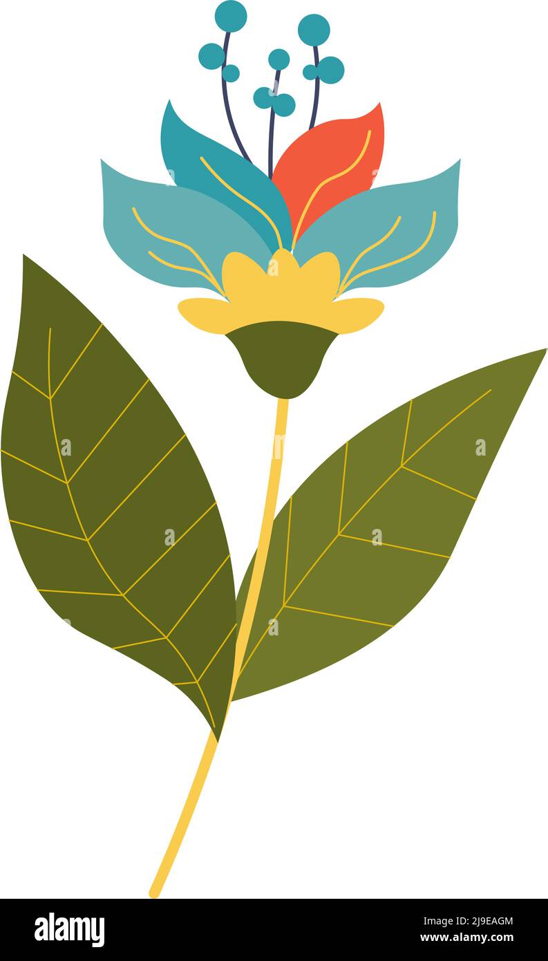 Blooming flower and plants composition vector Stock Vector Image & Art ...