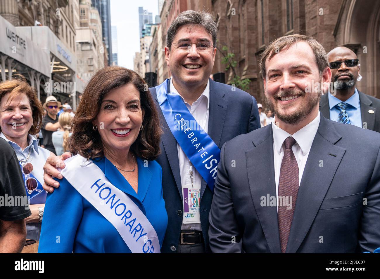 New York, NY - May 22, 2022: Kathy Hochul, Gideon Taylor, Asaf Zamir ...