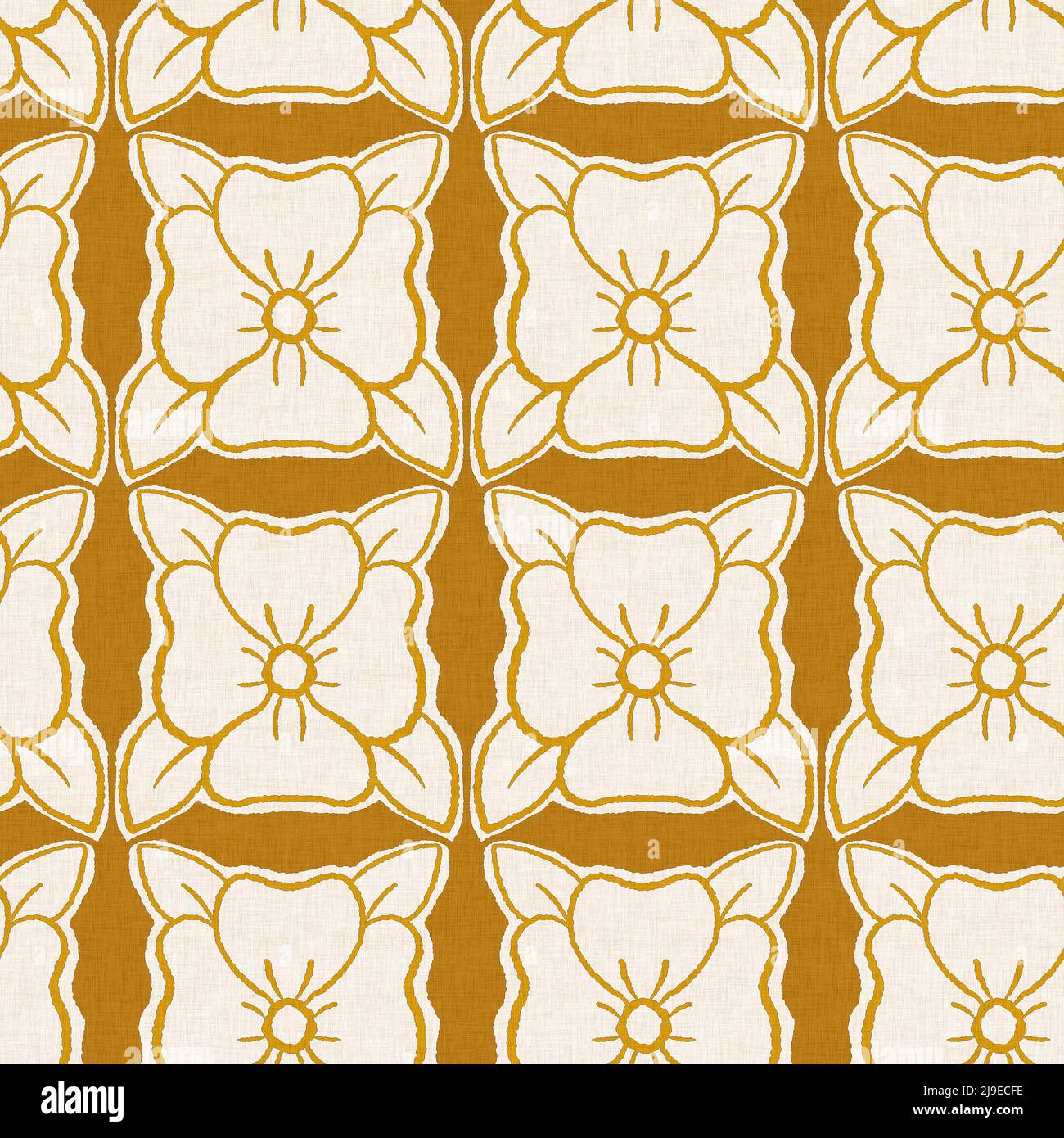 Gender neutral flower seamless raster background. Simple whimsical 2 ...