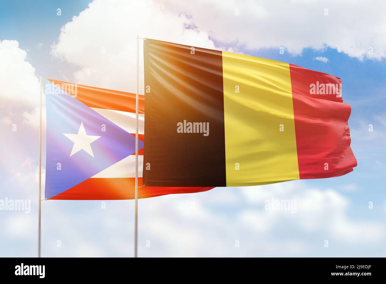 Belgium puerto rico flags hi-res stock photography and images - Alamy
