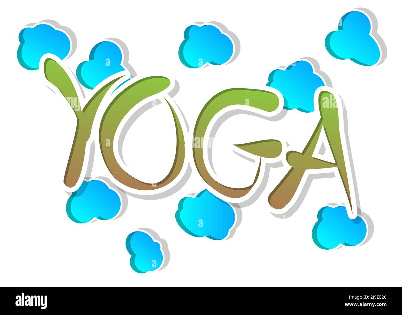 Yoga. Word written with Children's font in cartoon style Stock Vector ...