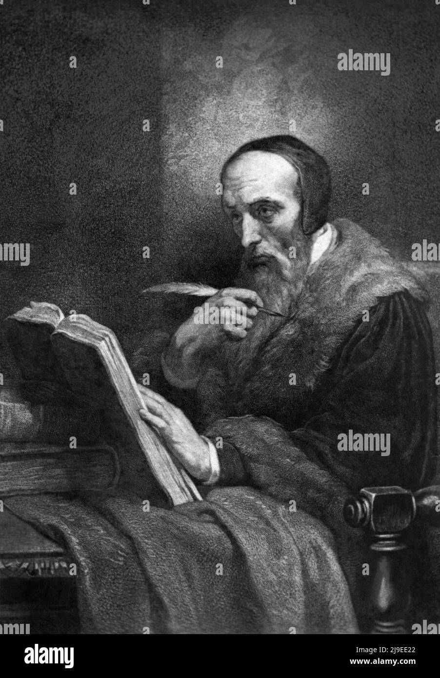 Writing feather 16th century Black and White Stock Photos & Images - Alamy