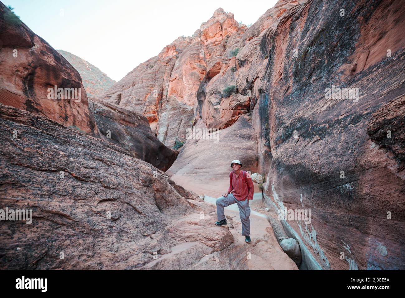 Hike in the Utah mountains. Hiking in unusual natural landscapes ...
