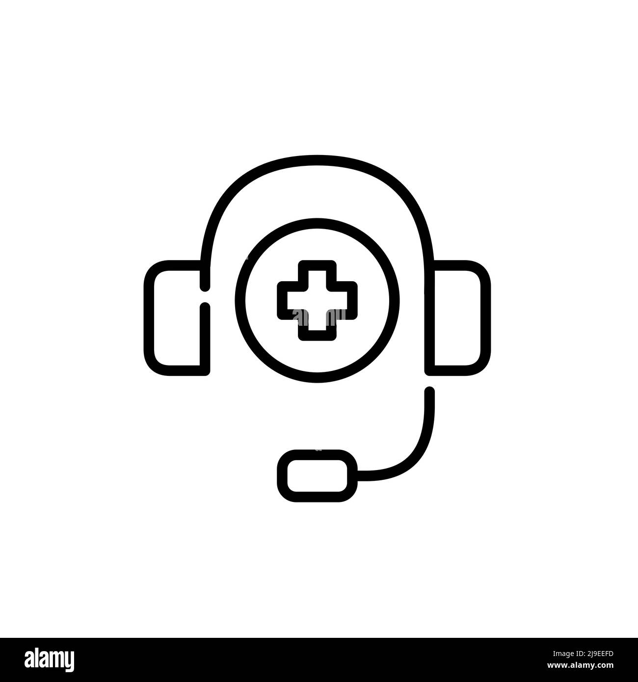 Online medical support hotline. Pixel perfect, editable stroke line ...