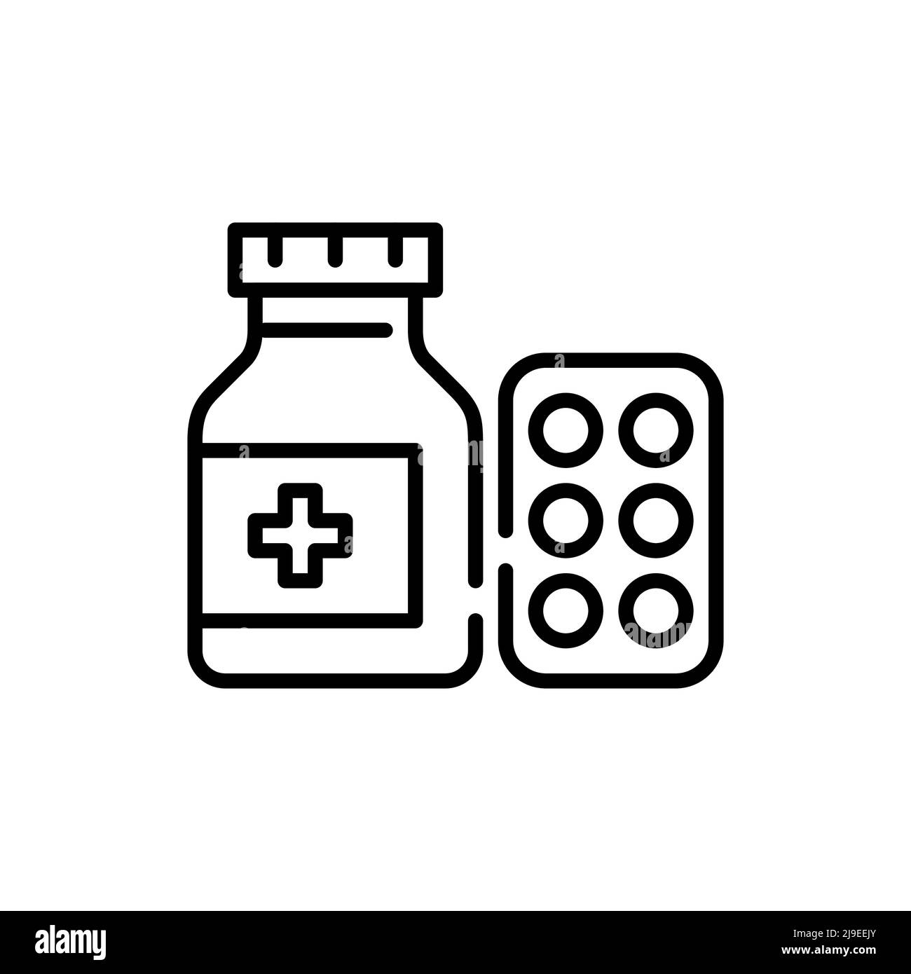 Pills in a jar and blister package. Healthcare and pharmaceuticals ...