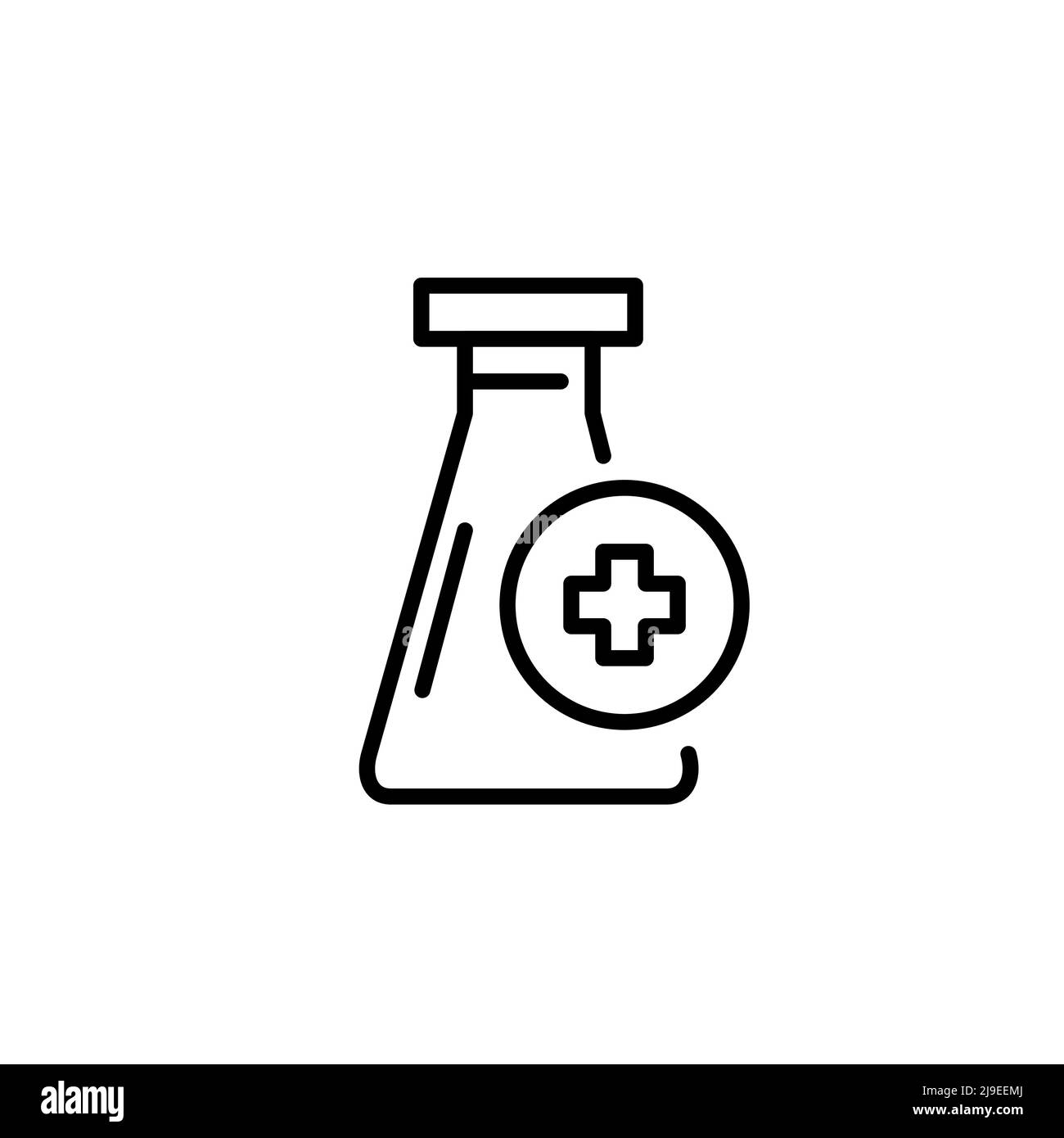 Vaccine or therapy treatment in a vial. Pixel perfect, editable stroke ...