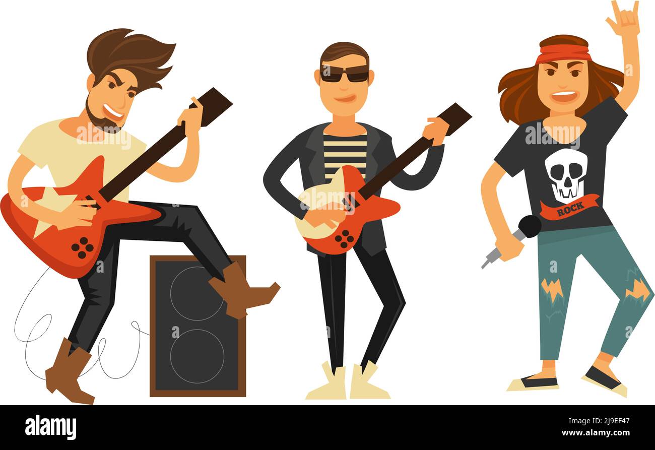 Band performing on stage Stock Vector Images - Alamy