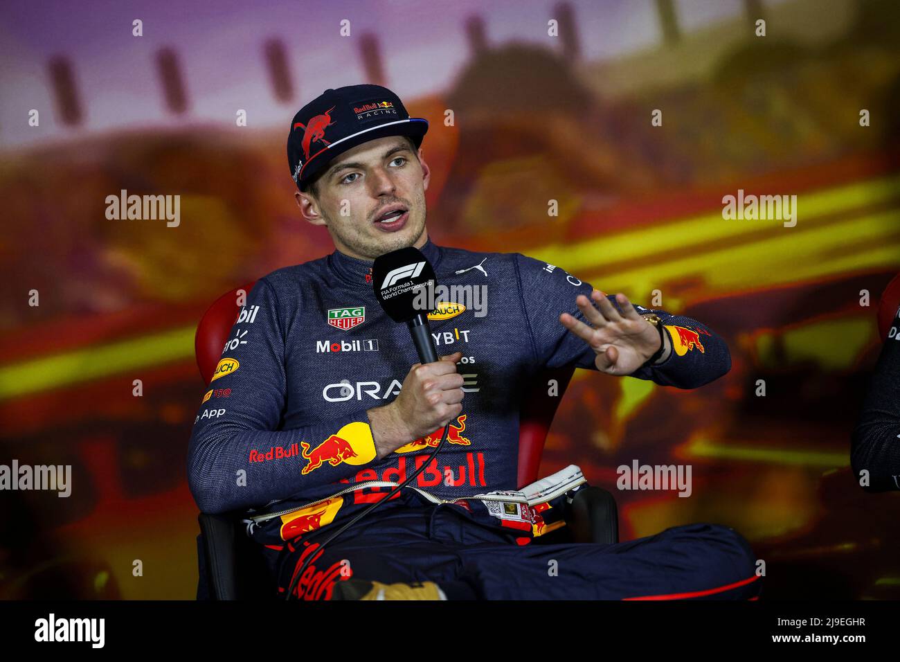 VERSTAPPEN Max (ned), Red Bull Racing RB18, portrait during the FIA presse conference after the ...