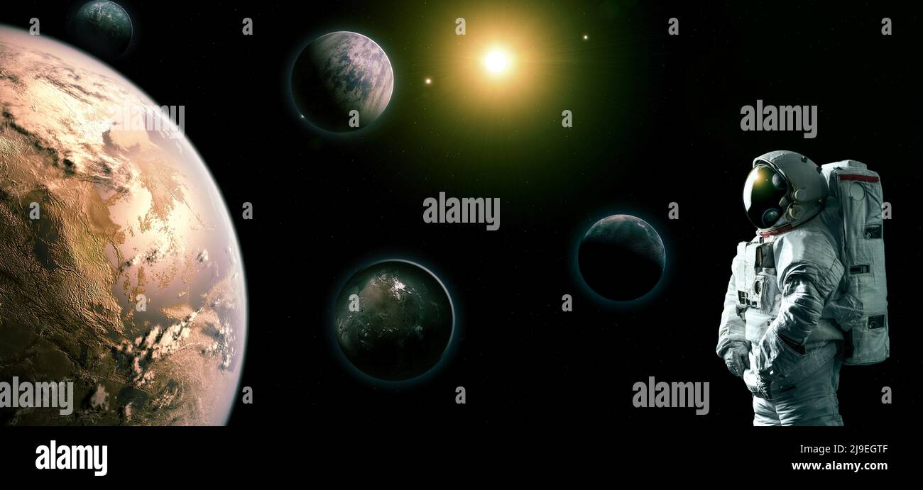 Astronaut in outer space planet. high resolution ideal for wallpaper ...