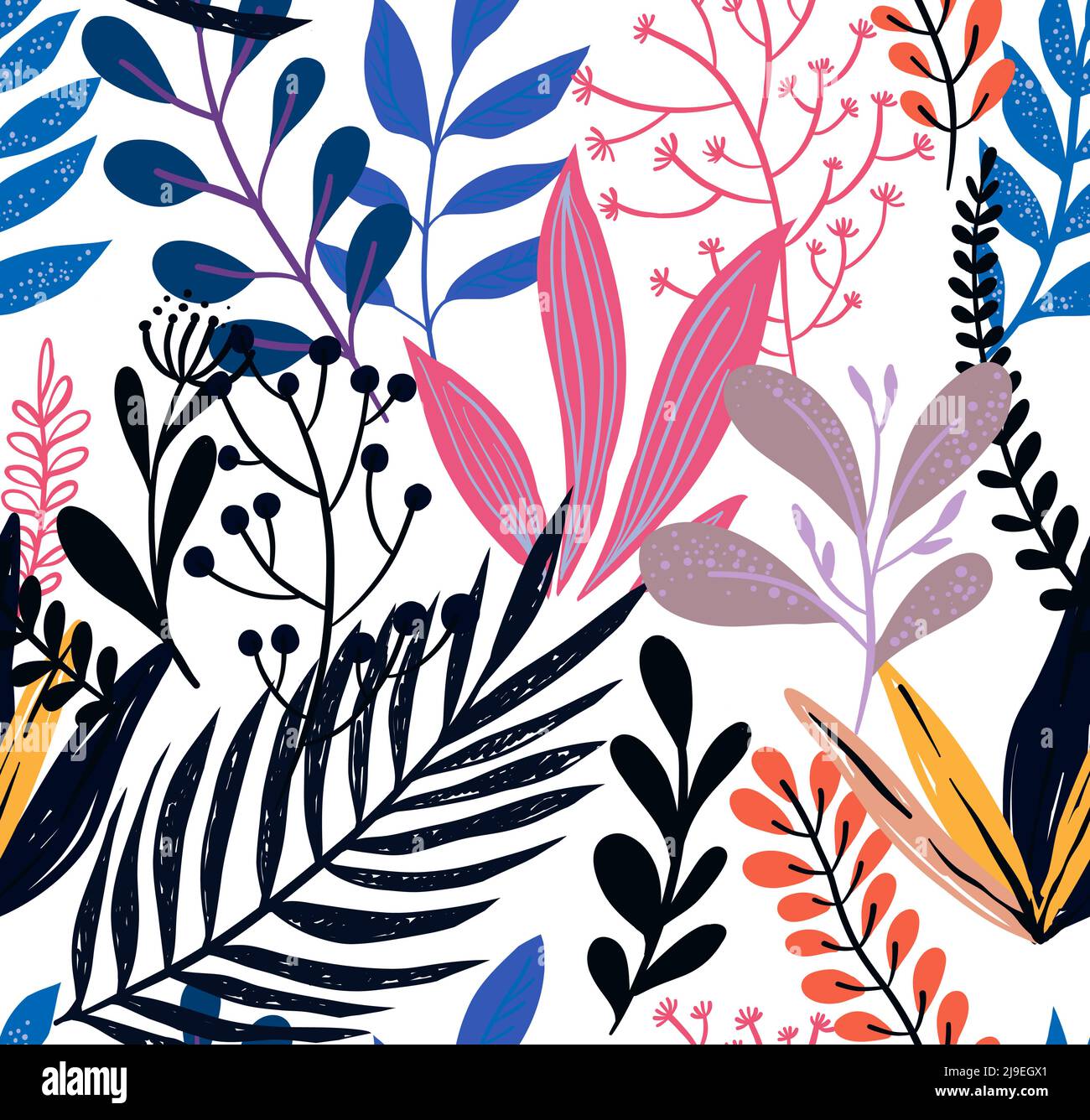 Flowers and petals of plants, botany decor pattern Stock Vector Image ...