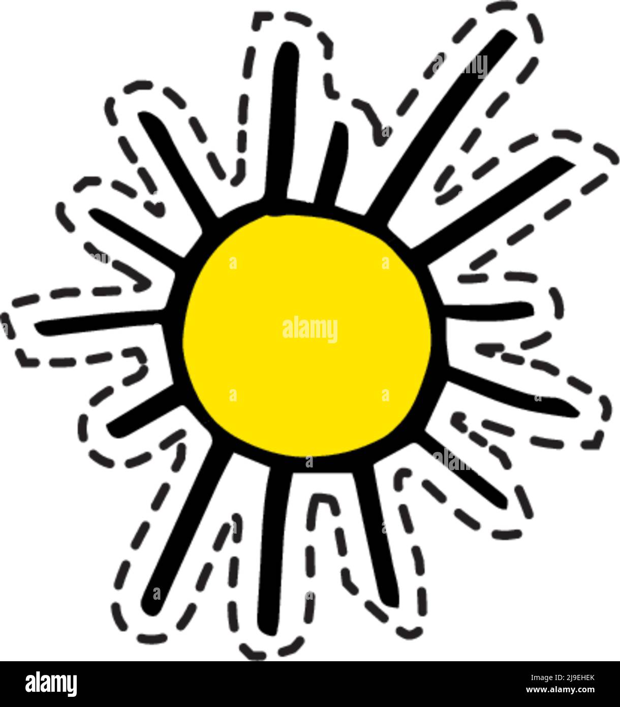 Sun with rays, sticker or emblem patch vector Stock Vector Image & Art ...