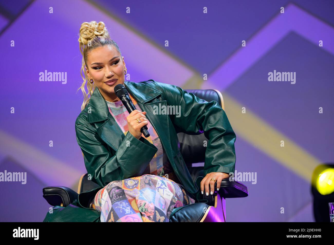 Hamburg, Germany. 18th May, 2022. Rapper Shirin David on stage during a ...