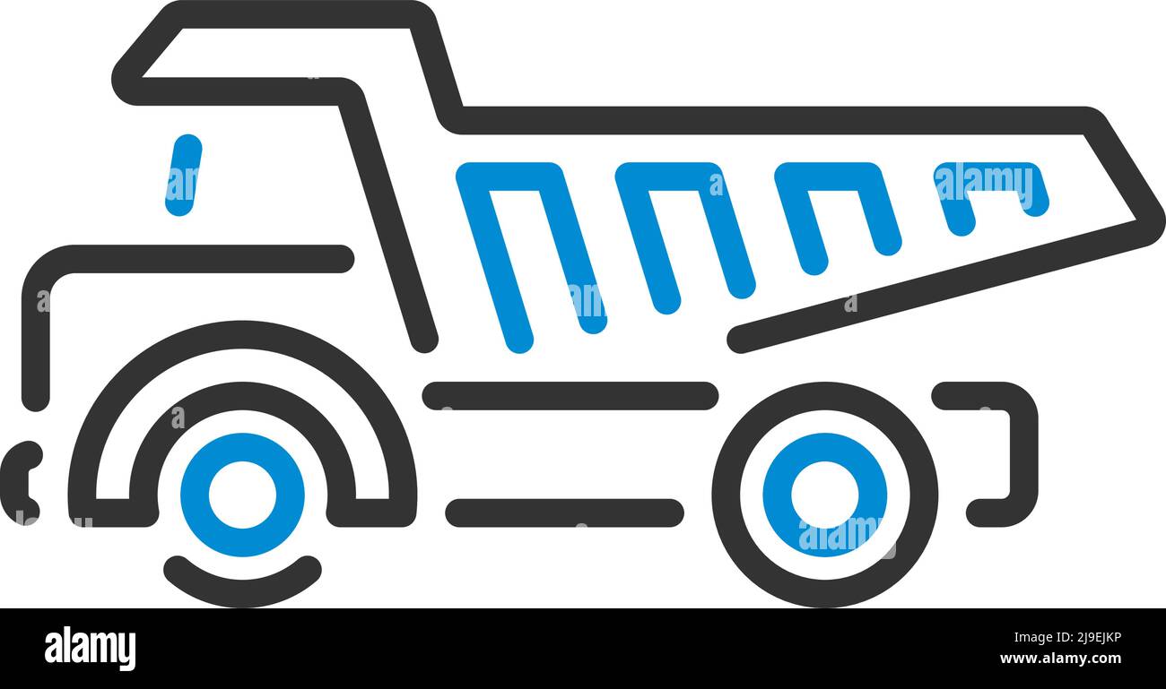 Icon Of Tipper. Editable Bold Outline With Color Fill Design. Vector ...