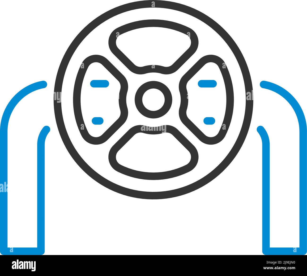 Icon Of Pipe With Valve. Editable Bold Outline With Color Fill Design ...