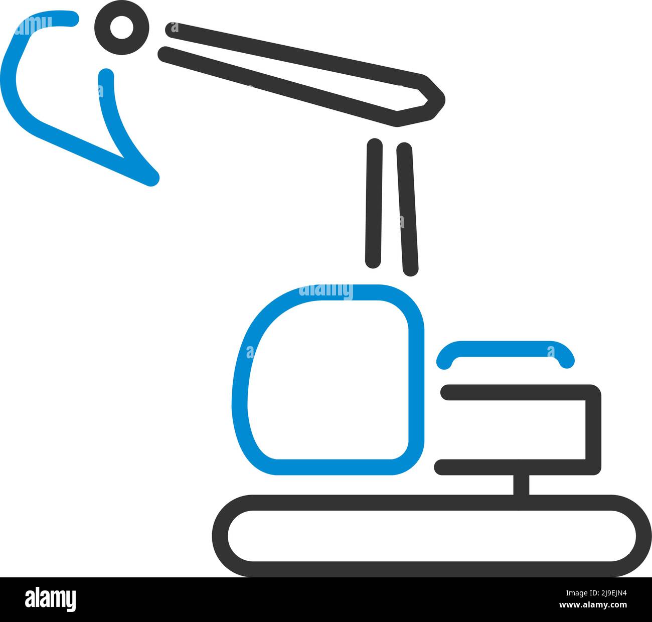 Icon Of Construction Bulldozer. Editable Bold Outline With Color Fill ...
