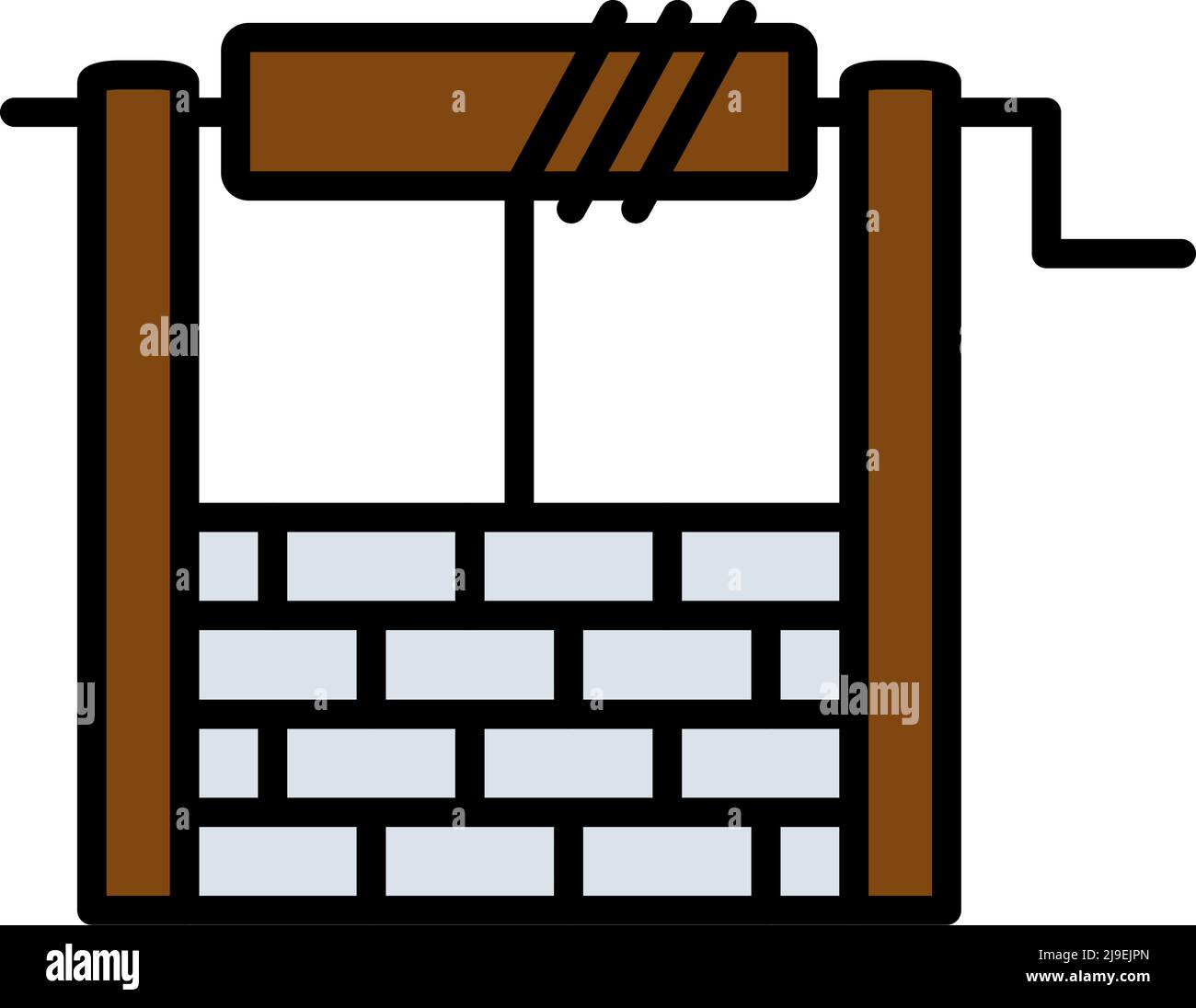Well Icon. Editable Bold Outline With Color Fill Design. Vector ...