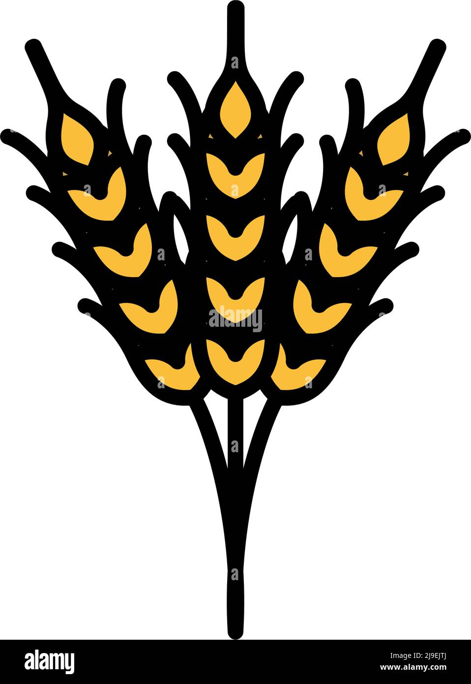 Wheat Icon. Editable Bold Outline With Color Fill Design. Vector ...