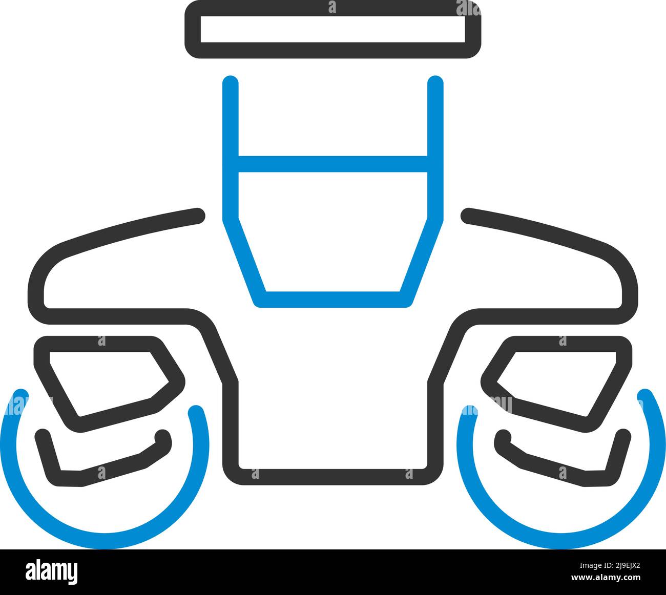 Icon Of Road Roller. Editable Bold Outline With Color Fill Design ...