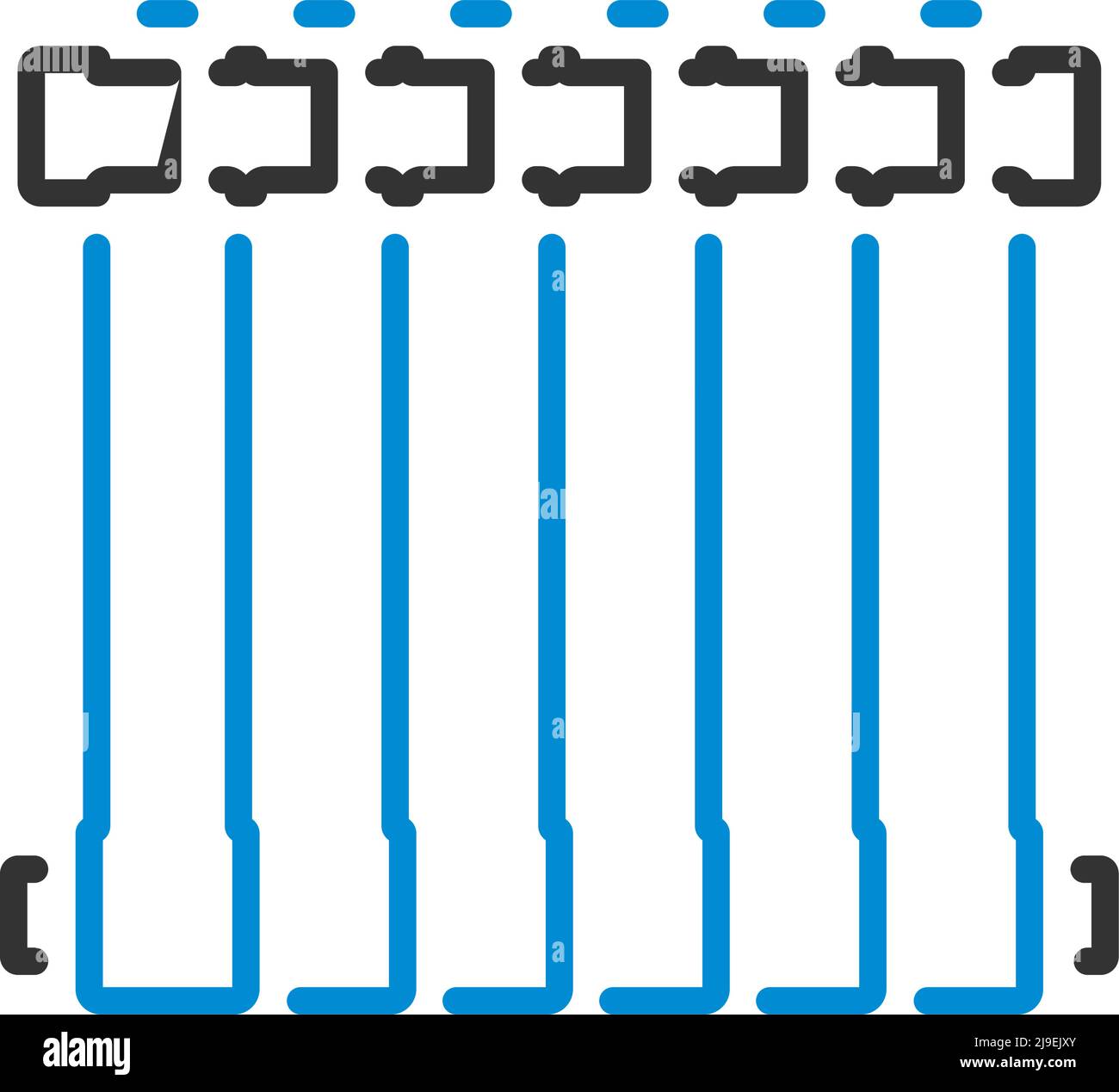 Icon Of Radiator. Editable Bold Outline With Color Fill Design. Vector ...
