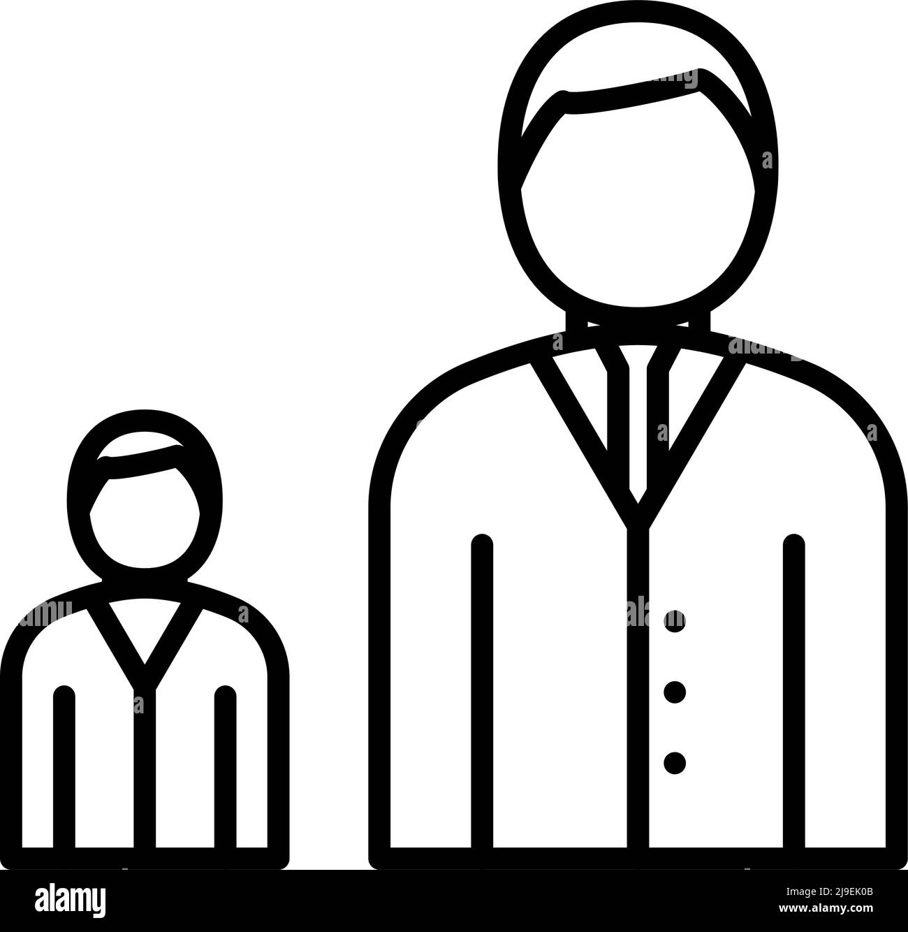 Man Boss With Subordinate Icon. Bold outline design with editable ...