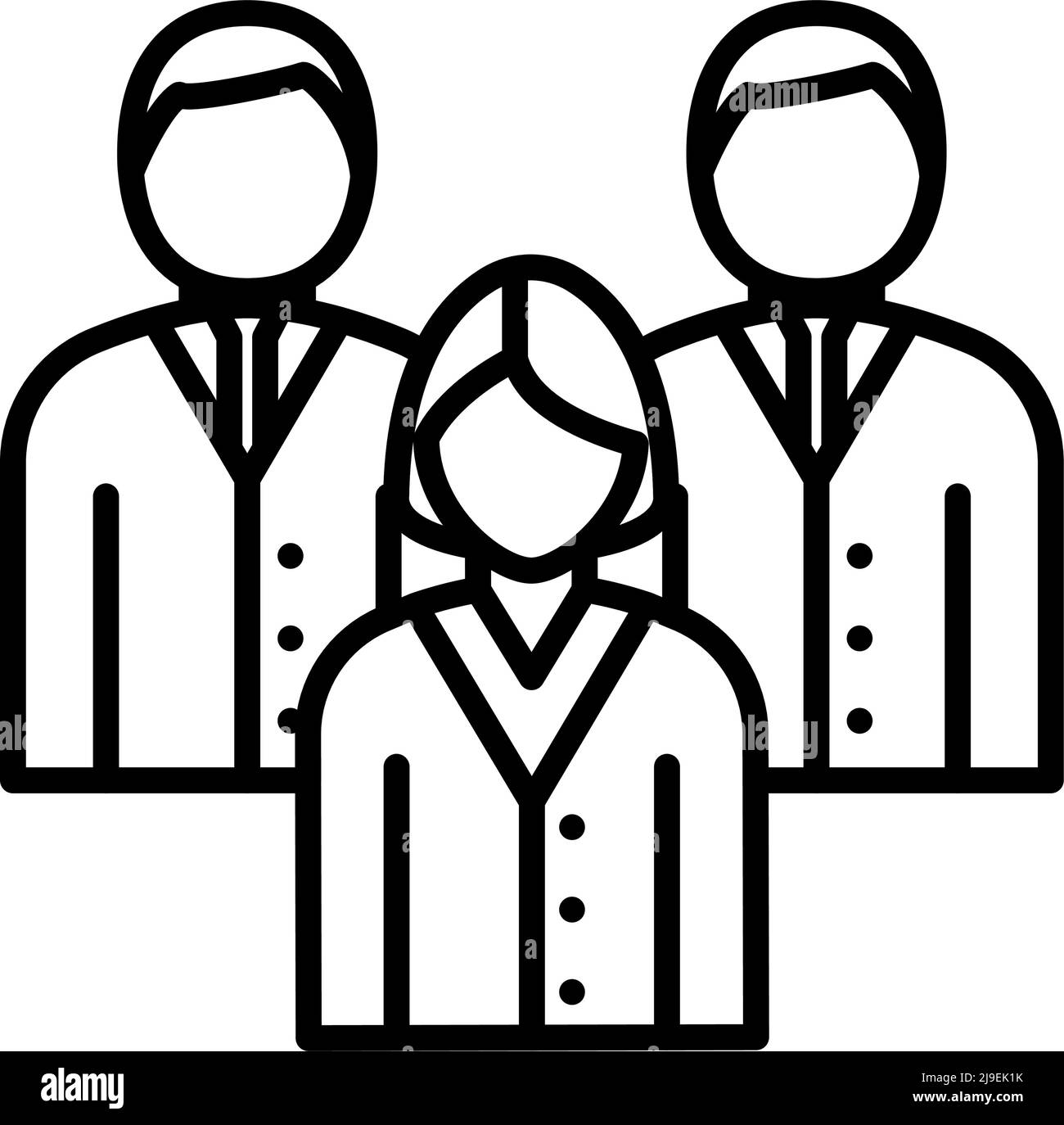 Corporate Team Icon. Bold outline design with editable stroke width ...
