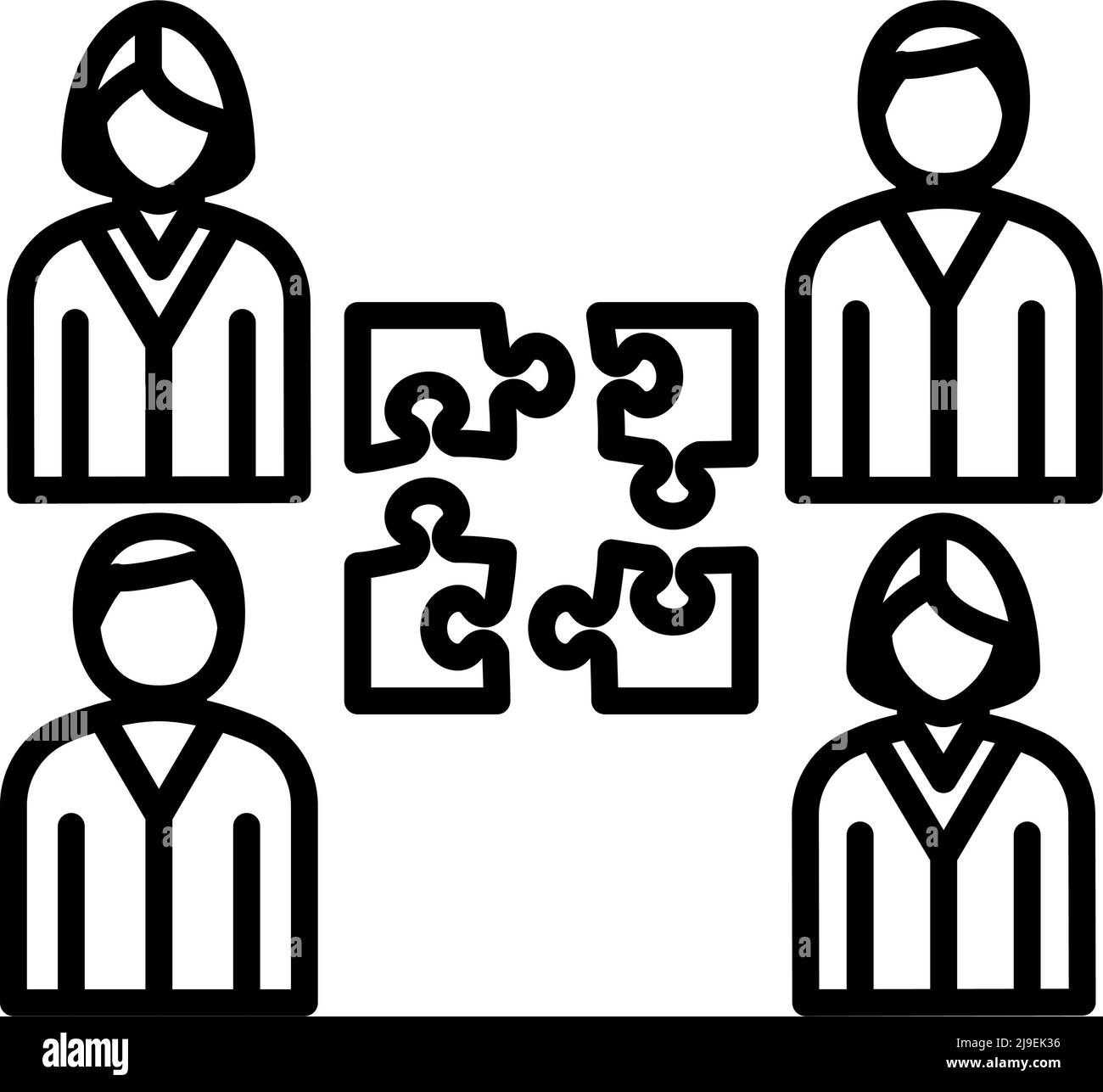 Corporate Team Icon. Bold outline design with editable stroke width ...