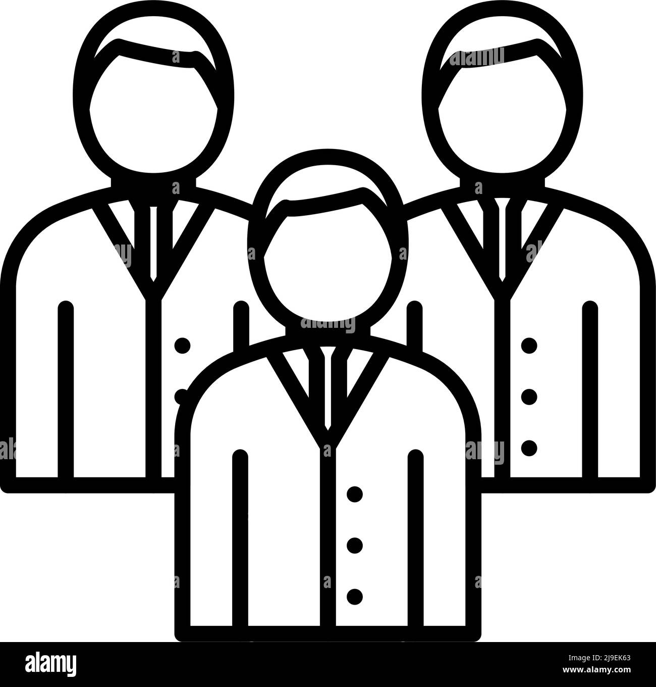 Corporate Team Icon. Bold outline design with editable stroke width ...
