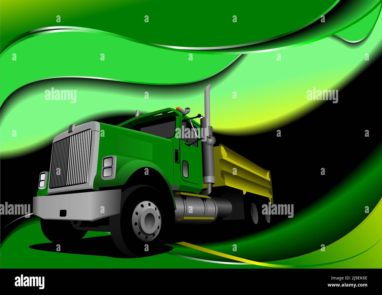 Green lorry on abstract background 3d vector illustration Stock Vector ...