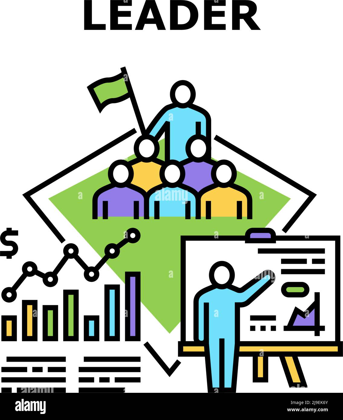 Leader Career Vector Concept Color Illustration Stock Vector Image ...