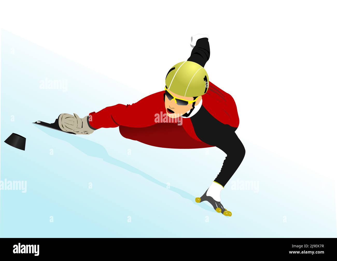 Short Track Speed Skating. 3d vector color illustration Stock Vector ...