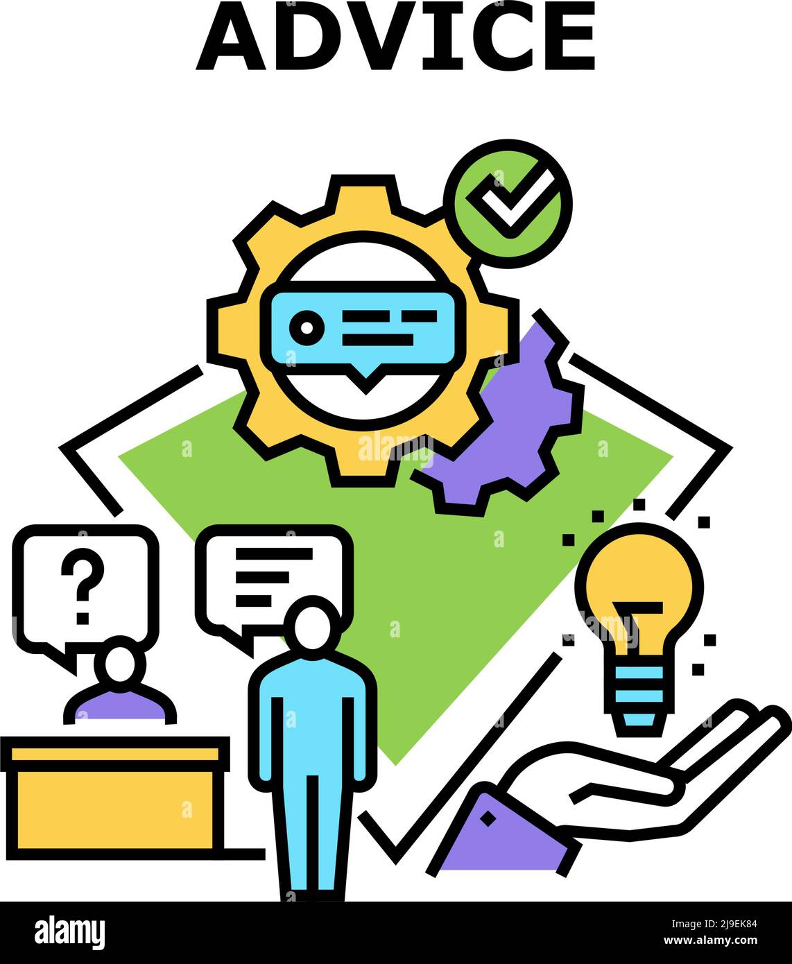 Advice Colleague Vector Concept Color Illustration Stock Vector Image ...