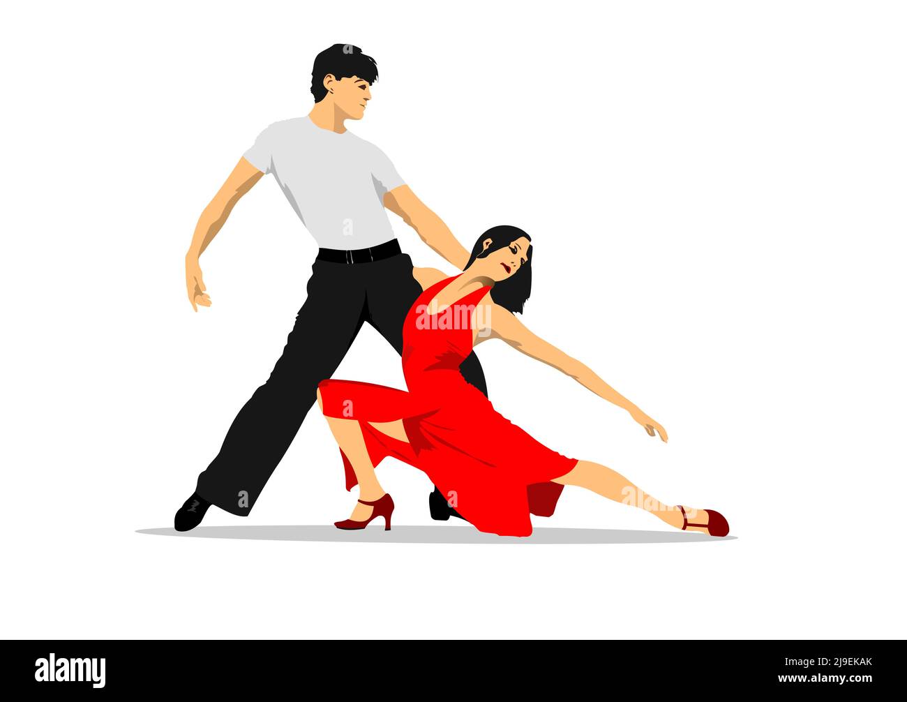 Couple dancing a tango. Vector Colored 3d illustration Stock Vector ...