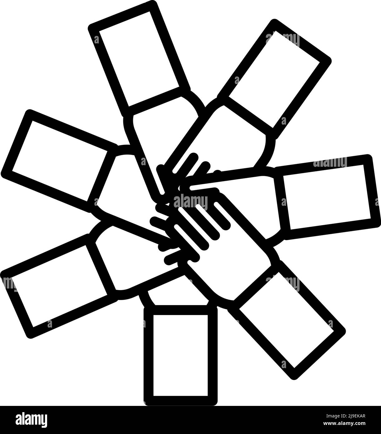 Unity And Teamwork Icon. Bold outline design with editable stroke width ...