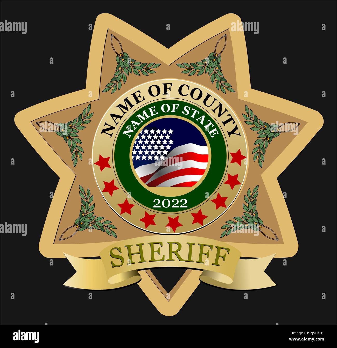 Sheriffs badge on a white background. 3d vector illustration Stock ...