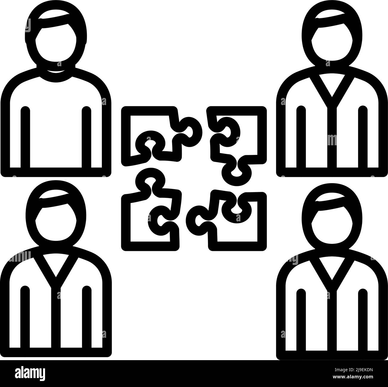 Corporate Team Icon Bold Outline Design With Editable Stroke Width Vector Illustration Stock