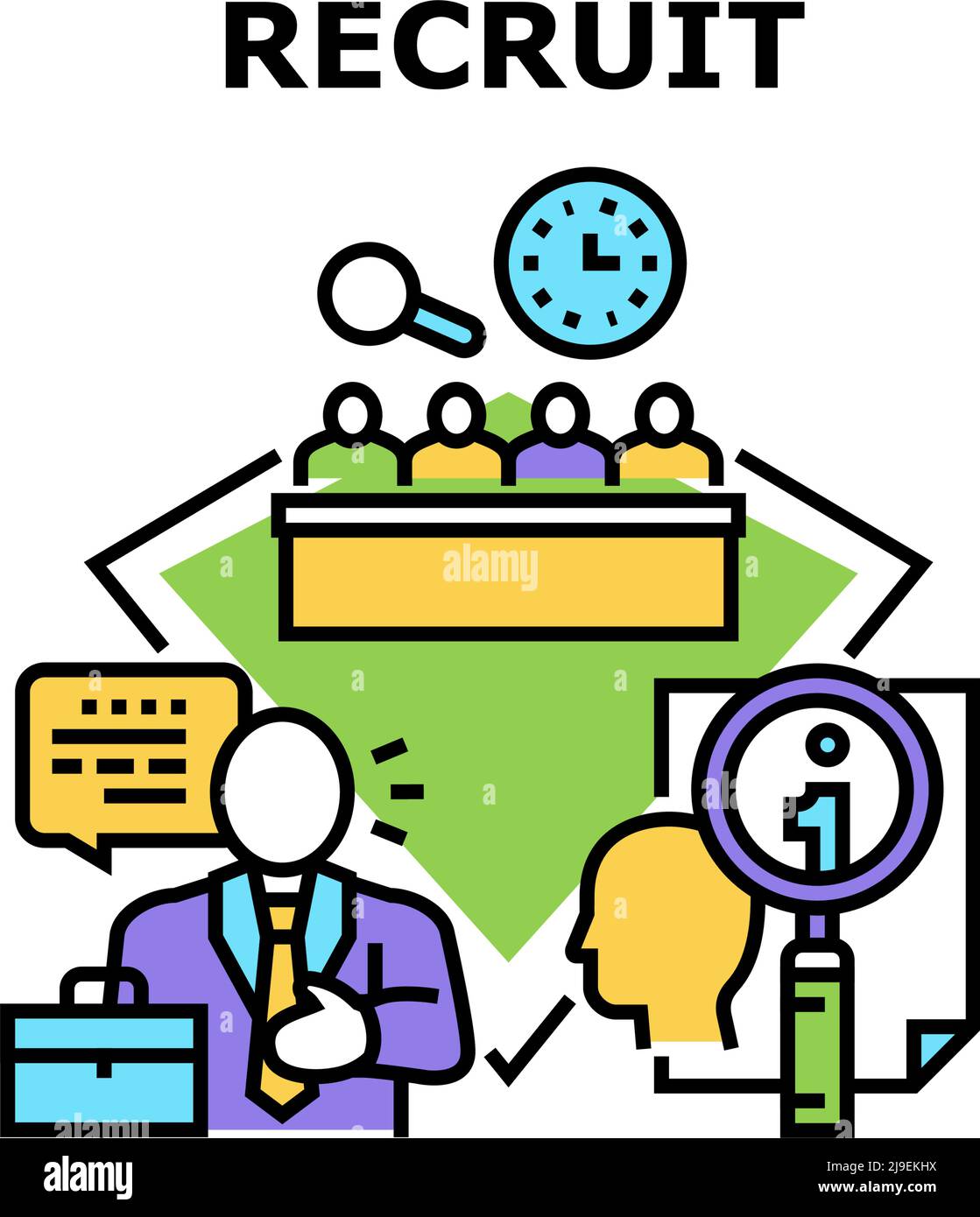 Recruit Employee Vector Concept Color Illustration Stock Vector Image ...