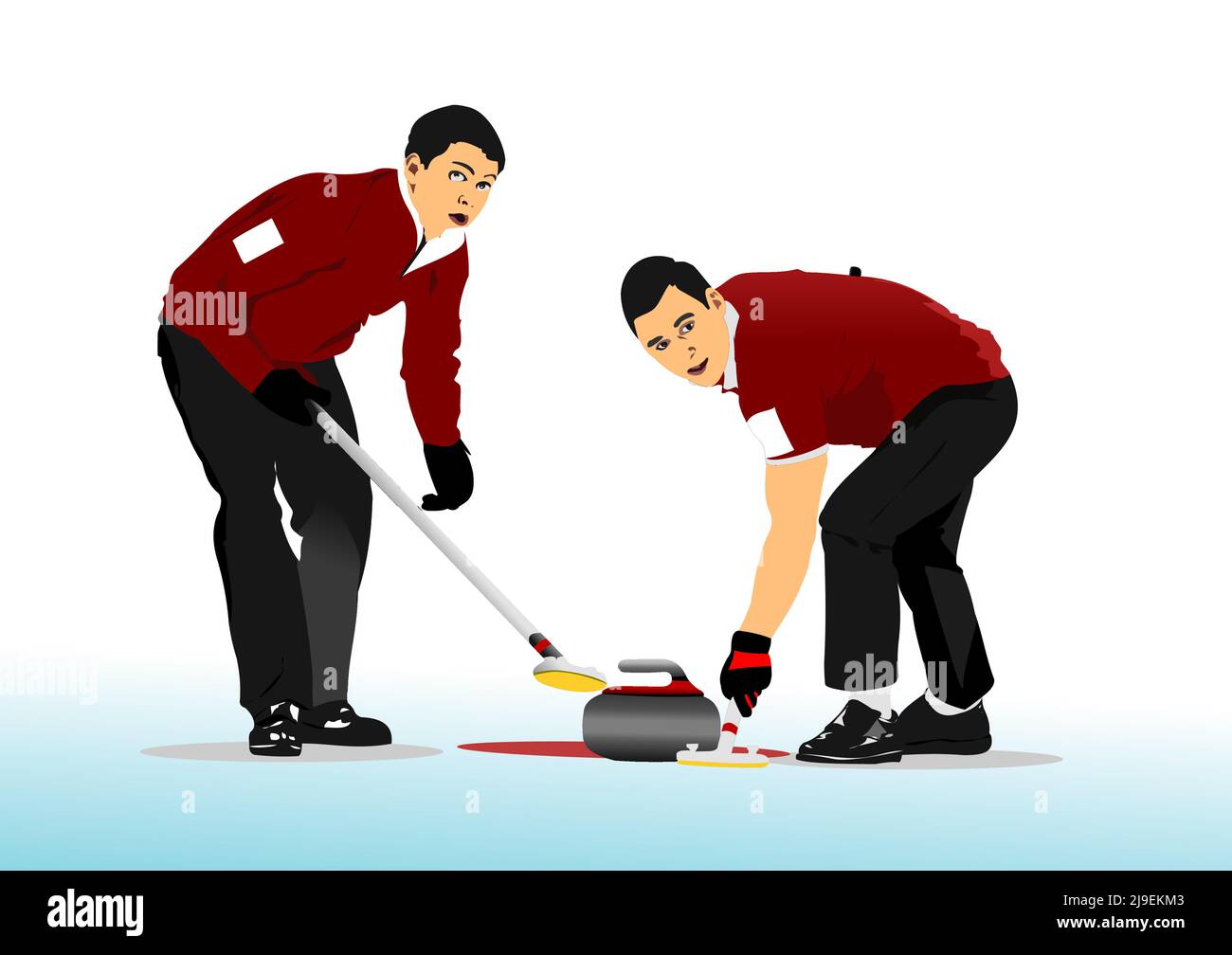 Curling Men. 3d vector color illustration Stock Vector Image & Art - Alamy