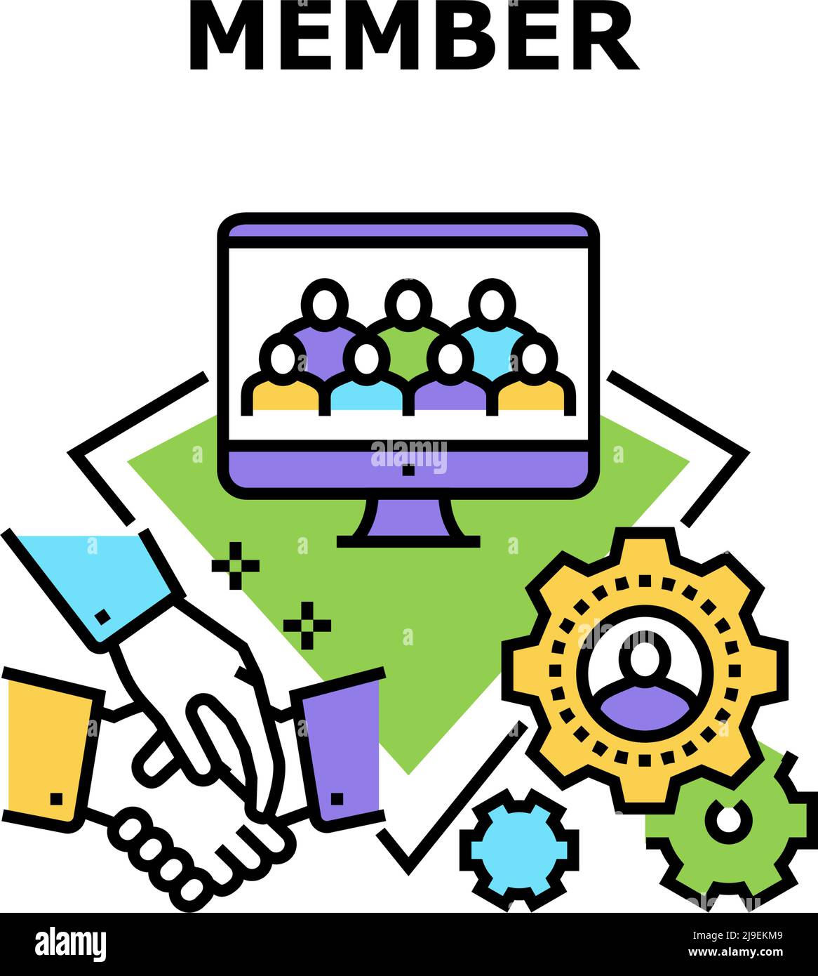 Member Of Team Vector Concept Color Illustration Stock Vector Image ...