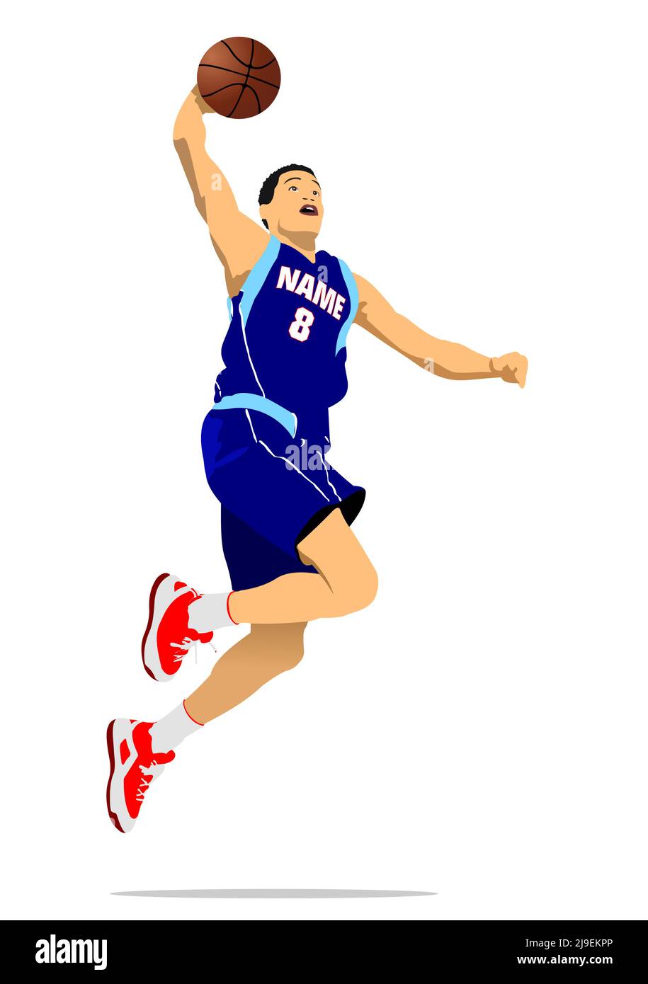Basketball player silhouettes. Colored Vector 3d illustration for ...