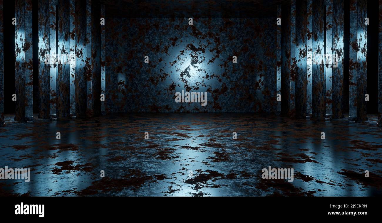 Empty Grunge Lighted Light Turquoise Abstract Background Space Age ...