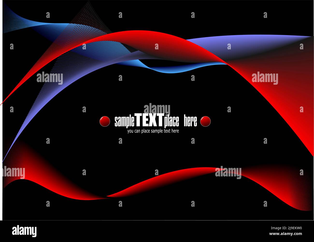 Abstract futuristic black-red-blue background with. Color vector 2d ...