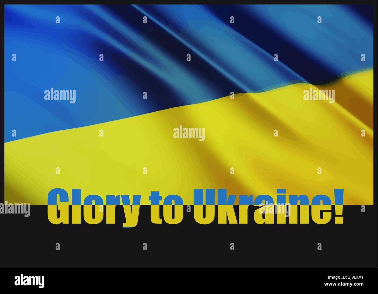 Ukrainian flag text Glory to Ukraine. Color vector illustration Stock ...