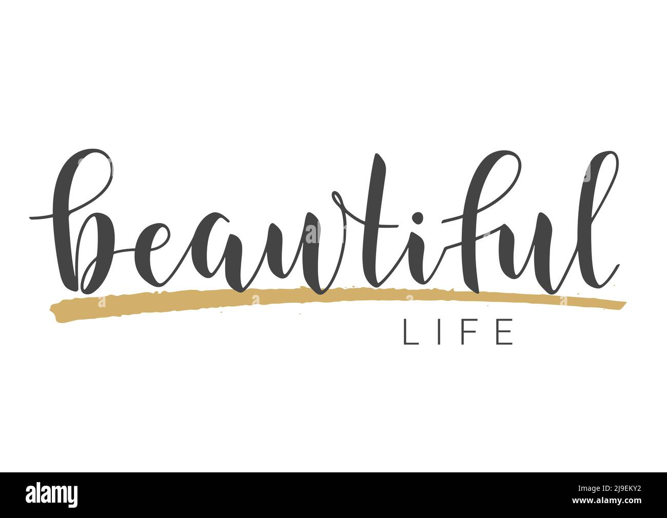Vector Stock Illustration. Handwritten Lettering of Beautiful Life ...