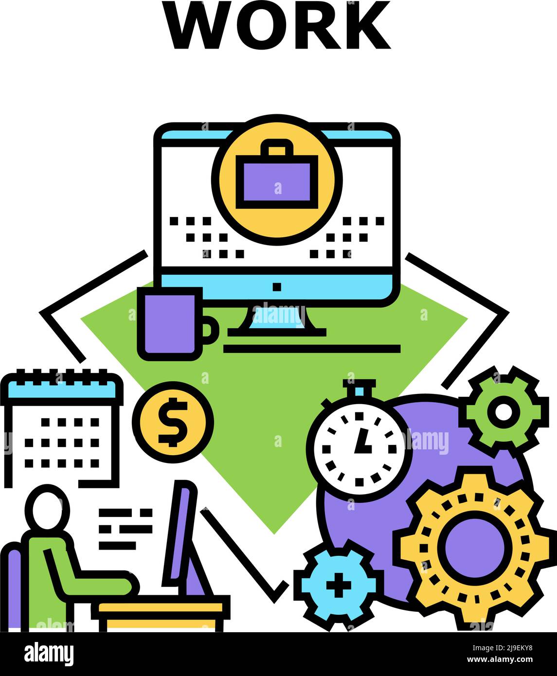 Work Manager Vector Concept Color Illustration Stock Vector Image & Art ...